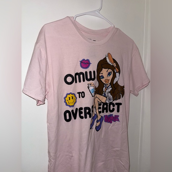Bratz | Tops | Bratz Baby Pink Omw To Overreact Short Sleeve Graphic ...